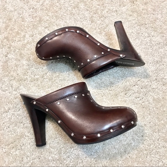 MICHAEL Michael Kors | Shoes | Michael Kors Brown Leather Studded Clogs ...